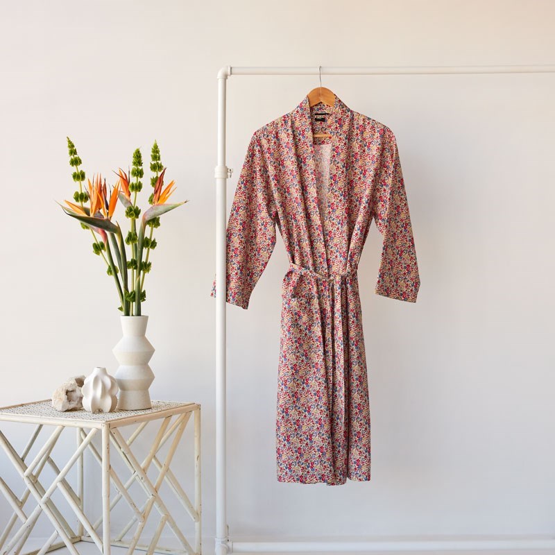 Cotton Printed Bathrobe Made With Liberty Fabric - Emma | George Street ...