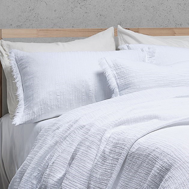 Portuguese AMBIENCE Cotton Blanket - White | George Street Linen