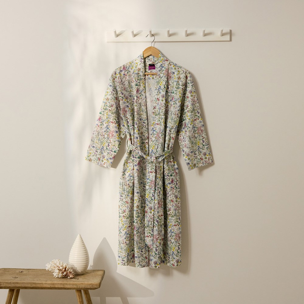Cotton Printed Bathrobe Made With Liberty Fabric - Wild Flowers ...