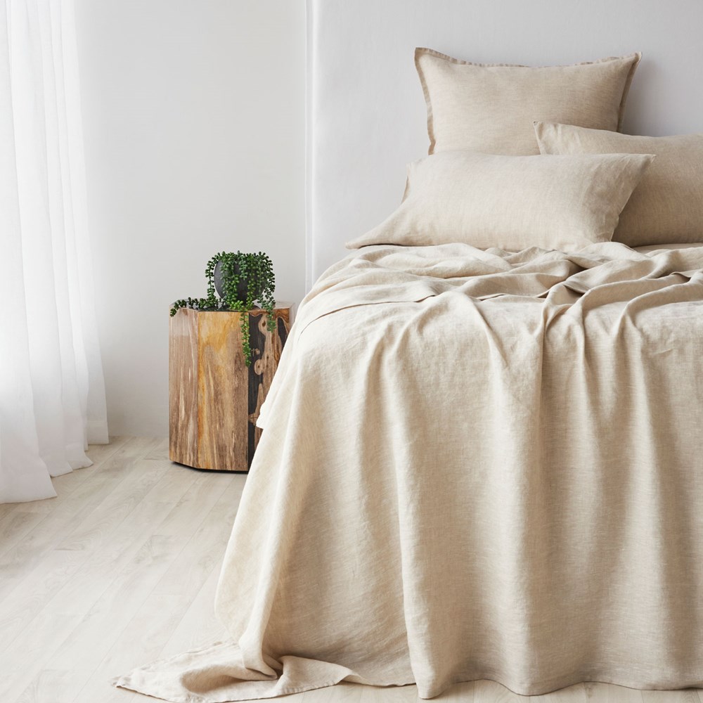 Pure Linen Fitted Sheet - Natural | George Street Linen