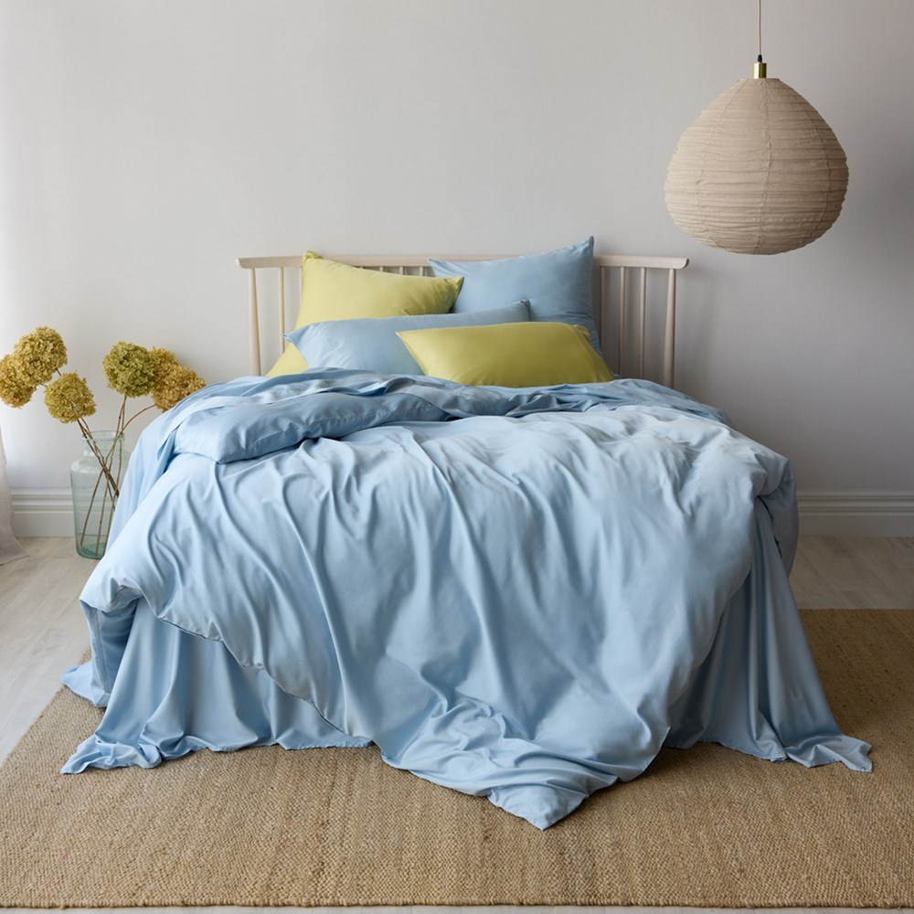 Bamboo Cotton Duvet Cover - Sky | George Street Linen