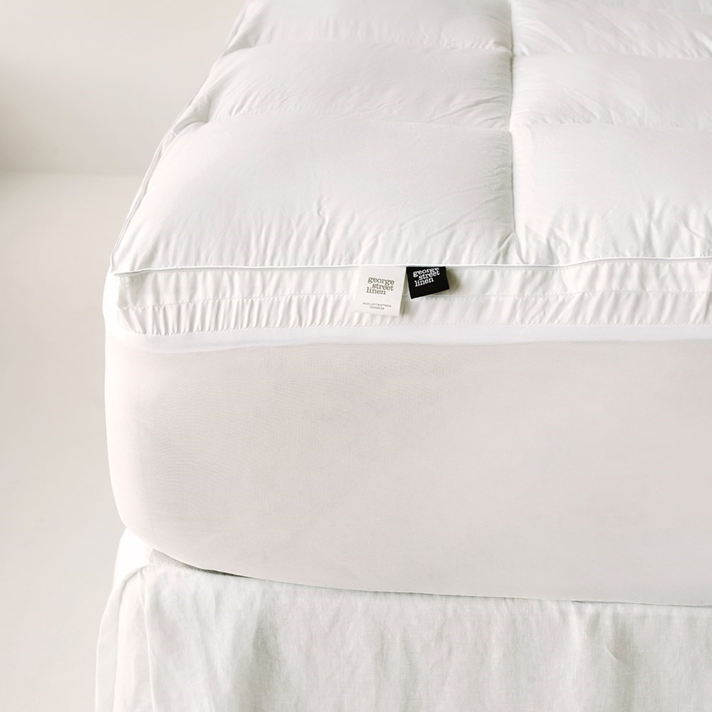 High Loft Mattress Topper 550GSM - White | George Street Linen